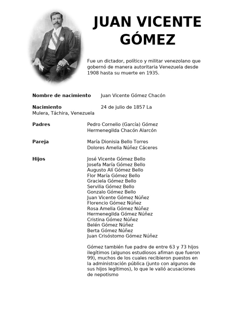Juan Vicente Gomez | PDF