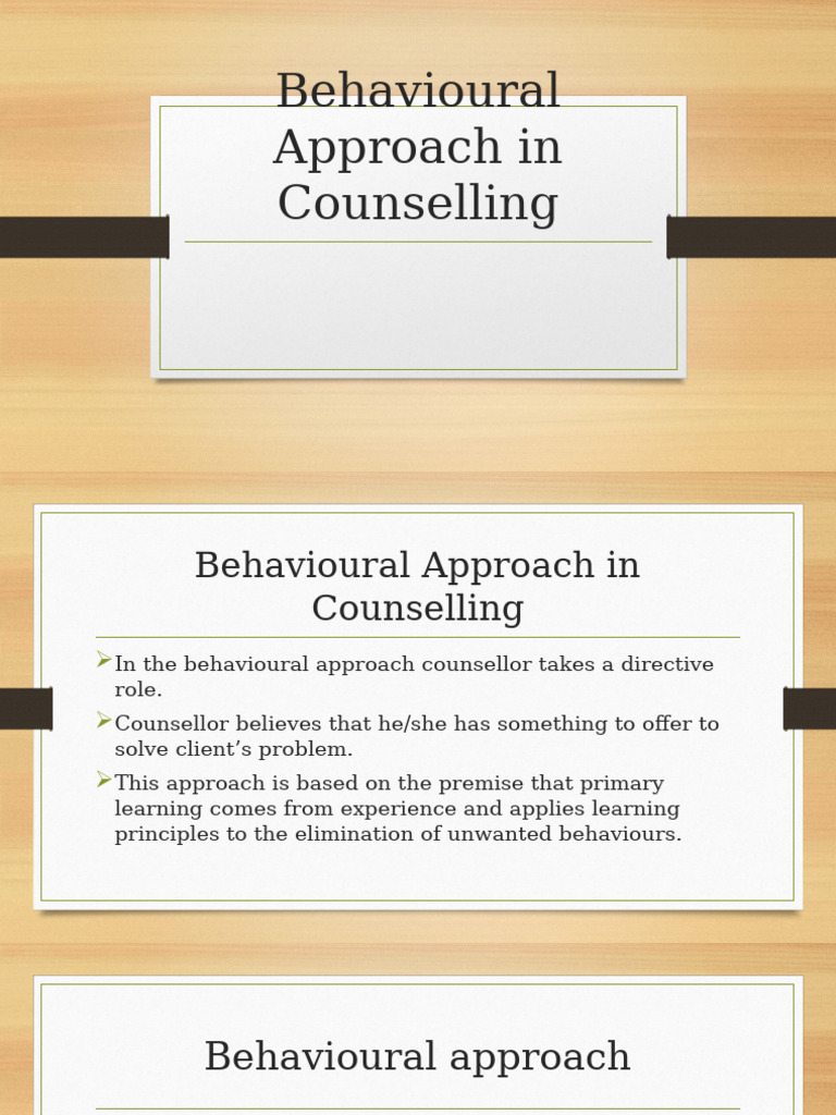 Behavioural Approach in Counselling (1) | PDF | Behaviorism | Classical ...