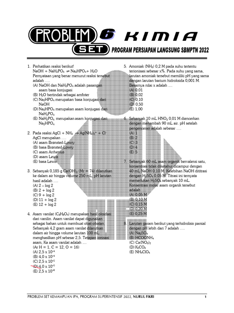 Ps6 Kimia Ppls Ipa Intensif 2022 | PDF