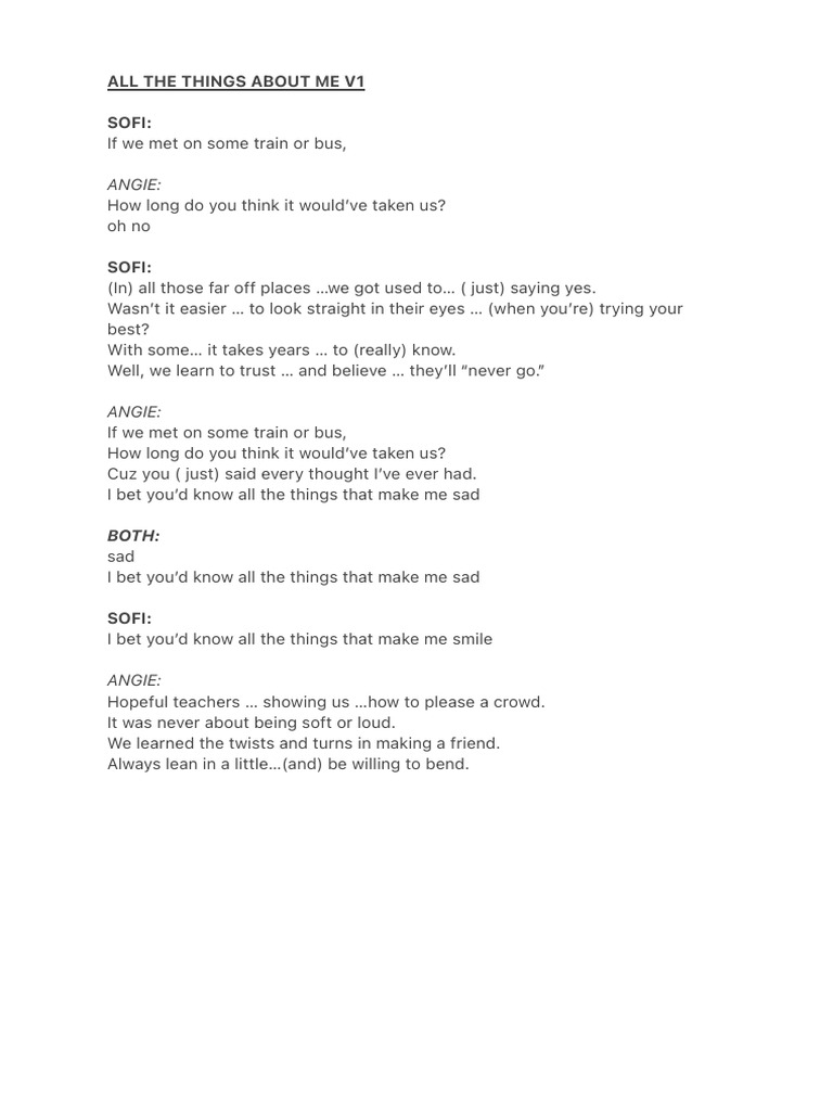 All The Things About Me v1 | PDF