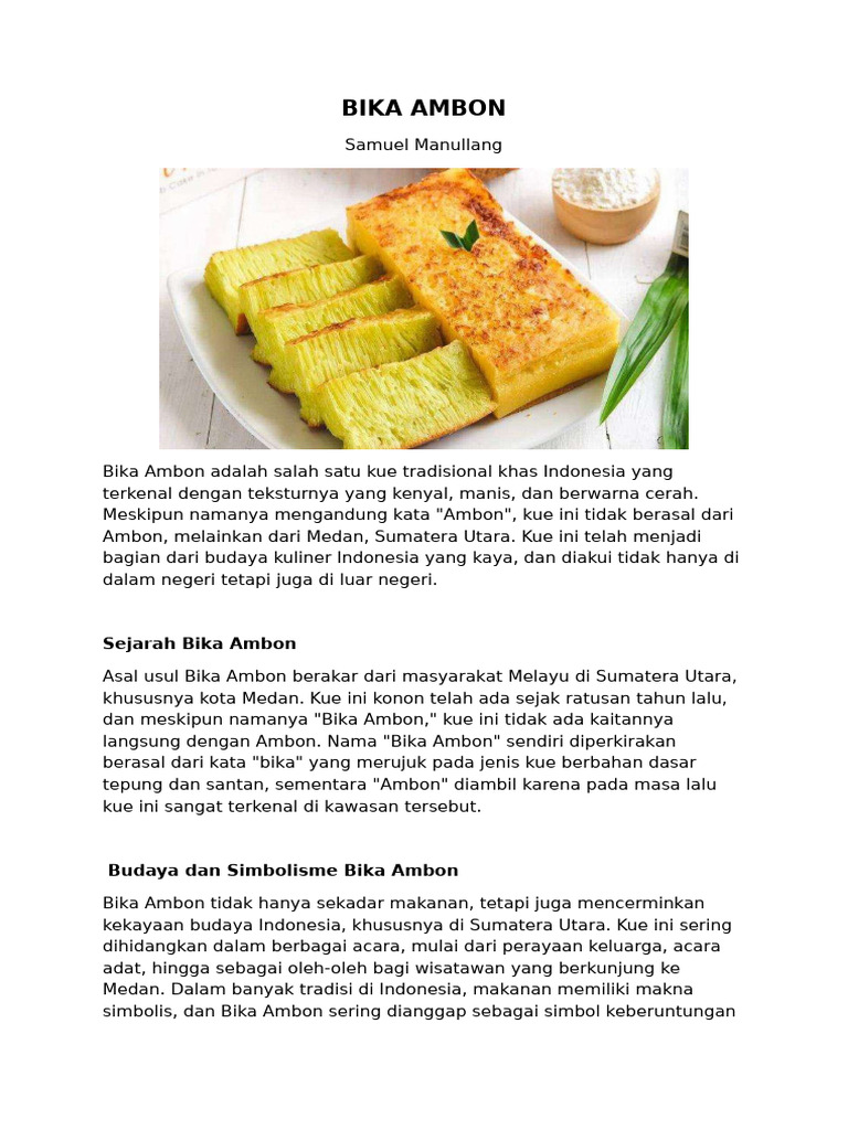 Bika Ambon Samuel | PDF