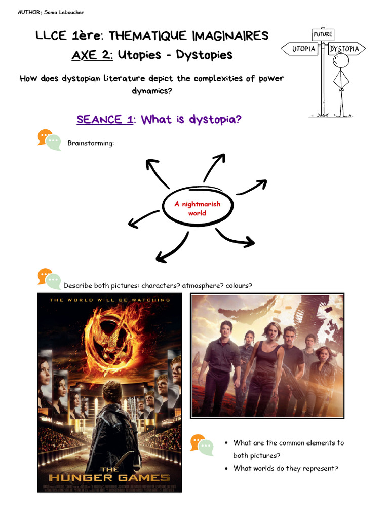 LLCE 1ere UTOPIA Dystopia | PDF | Dystopia | The Hunger Games