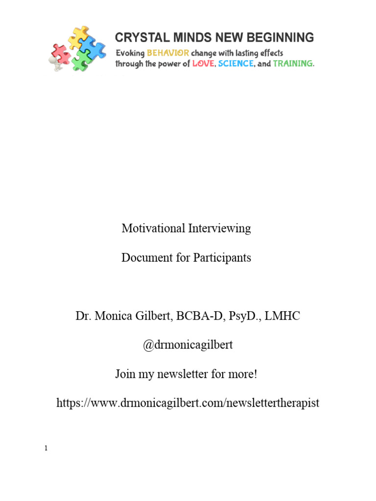 Motivational Interviewing | PDF | Behavioural Sciences | Psychological Concepts