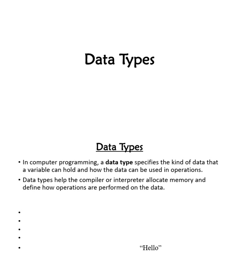 Data Types | PDF
