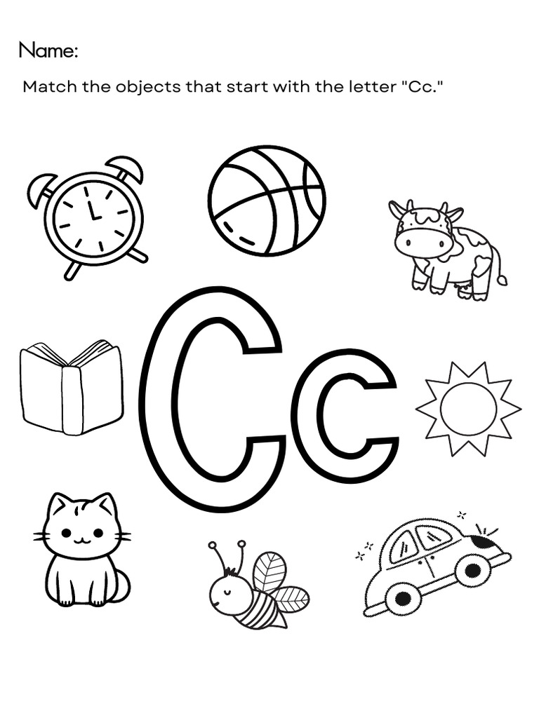 The Letter C Beginning Sound Coloring | PDF