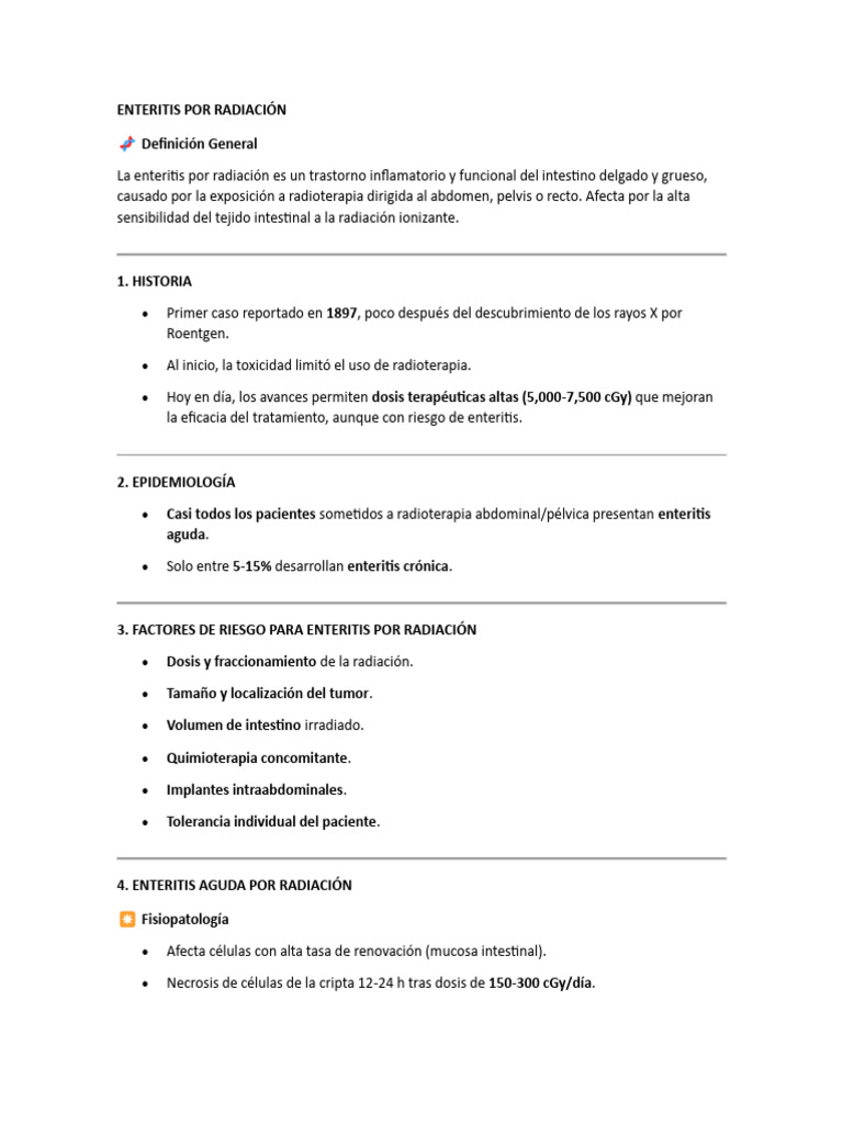 Enteritis por Radiación: Causas y Tratamiento | PDF | Diarrea ...
