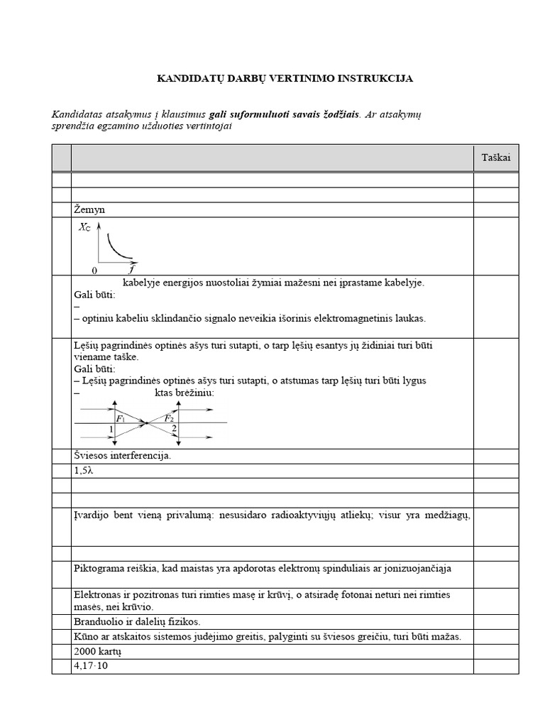 FIZIKA 2 Dalies VBE Vertinimo Instrukcija FIN | PDF
