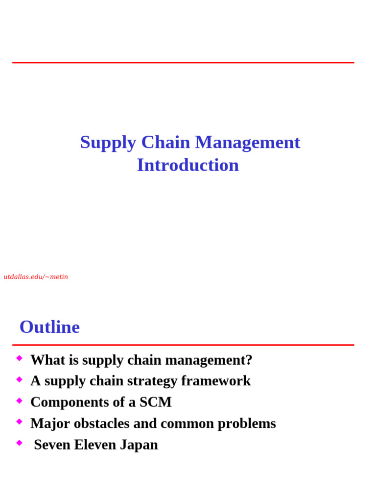 Supply Chain Management Presentation | PDF | Supply Chain Management ...