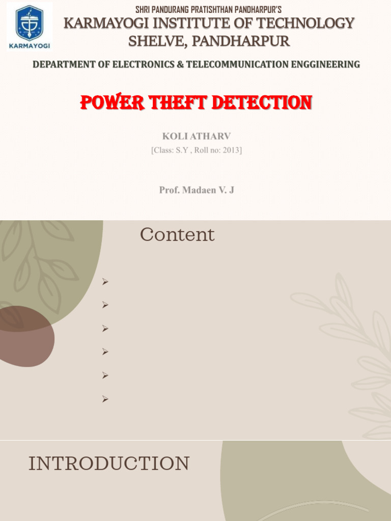 Power Theft Detection | PDF