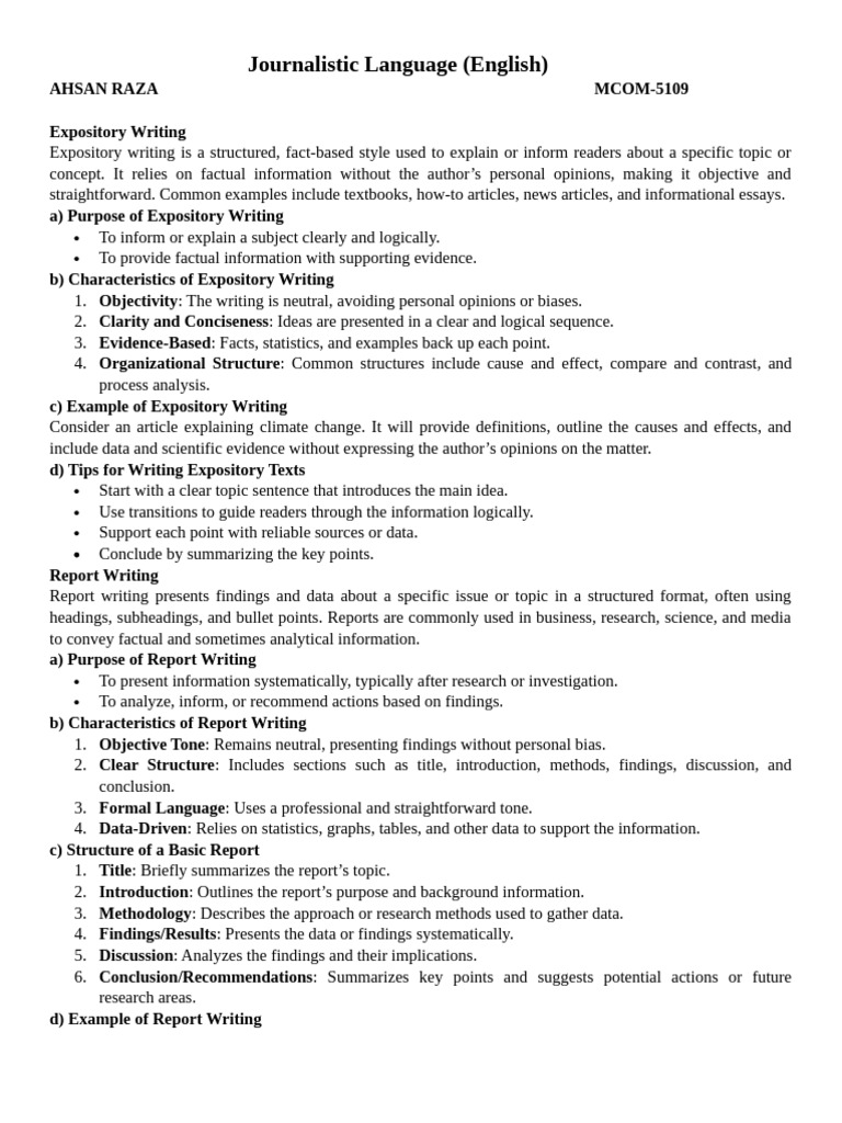 Expository Writing Styles Explained | PDF | Narrative | Information