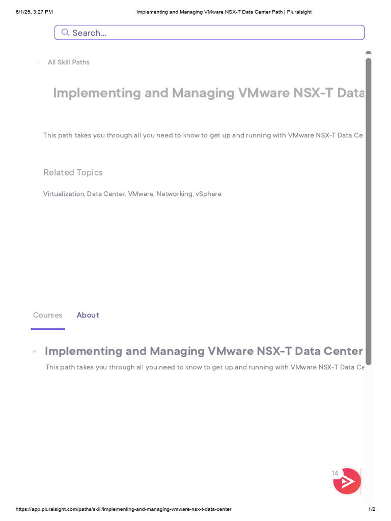 Implementing and Managing VMware NSX-T Data Center Path - Pluralsight | PDF