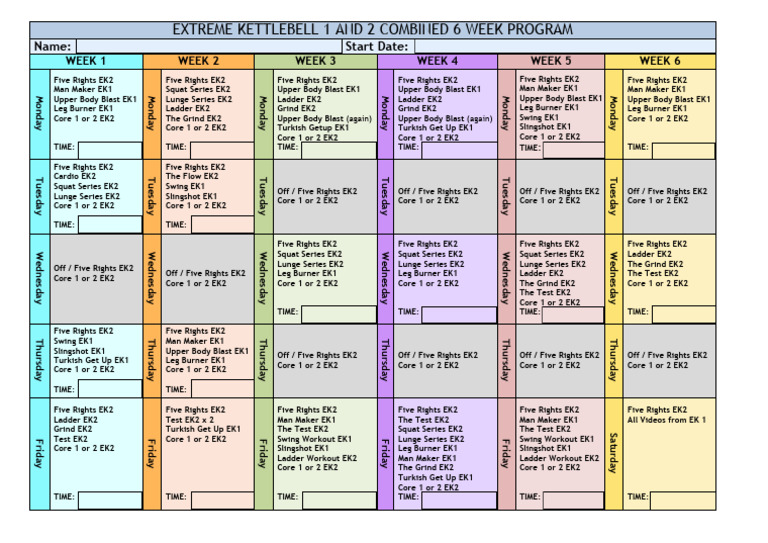 6-Week Extreme Kettlebell Program | PDF | Kettlebell | Weight Training
