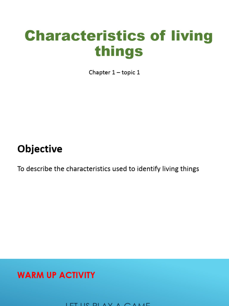 Characteristic of Living Things | PDF