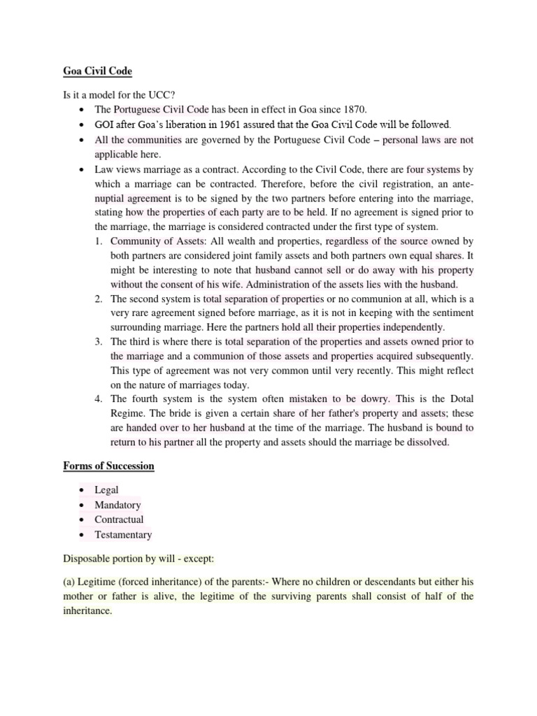 Matrilineal Family and Goa Civil Code | PDF | Marriage | Inheritance