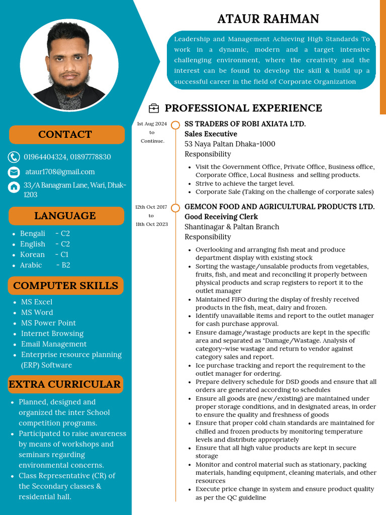 Upgraded CV Ataur Rahman | PDF