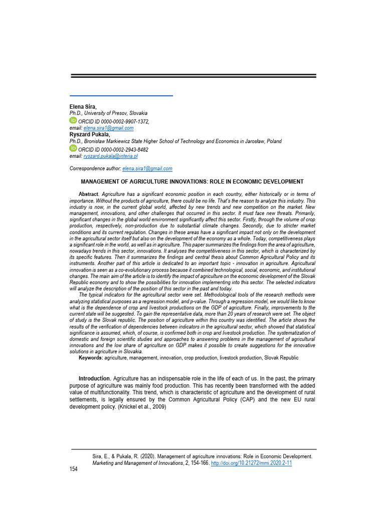 Sira Mmi 2 2020.PDF Jsessionid | PDF | Innovation | Agriculture