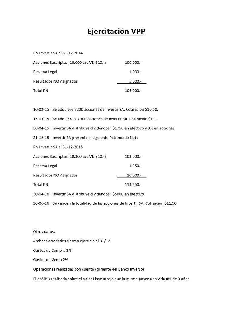 Enunciado Ejercicio VPP - SC | PDF