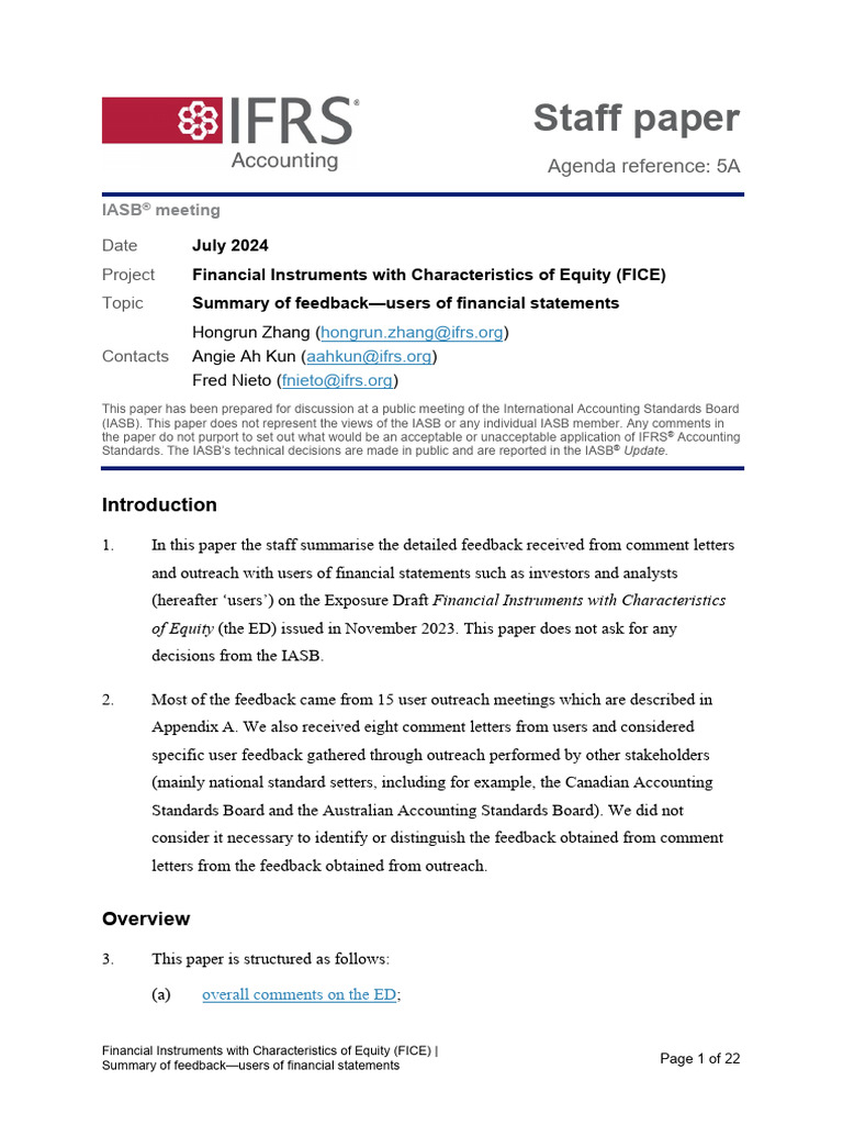 Ap5a Fice Summary Financial Statements | PDF | Equity (Finance ...