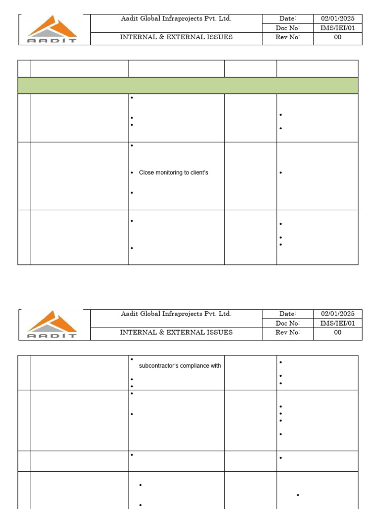 External and Internal Issues 1 | PDF | Customer | Business