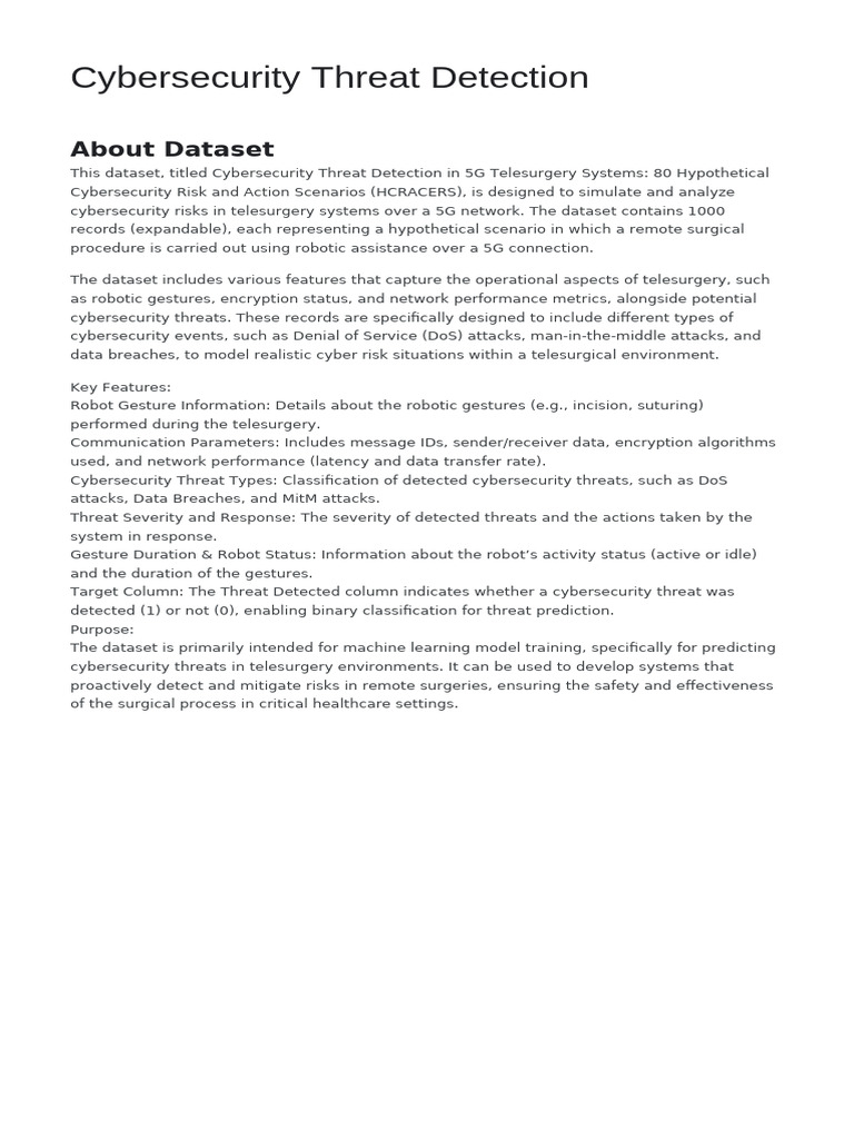 Cybersecurity Threat Detection | PDF