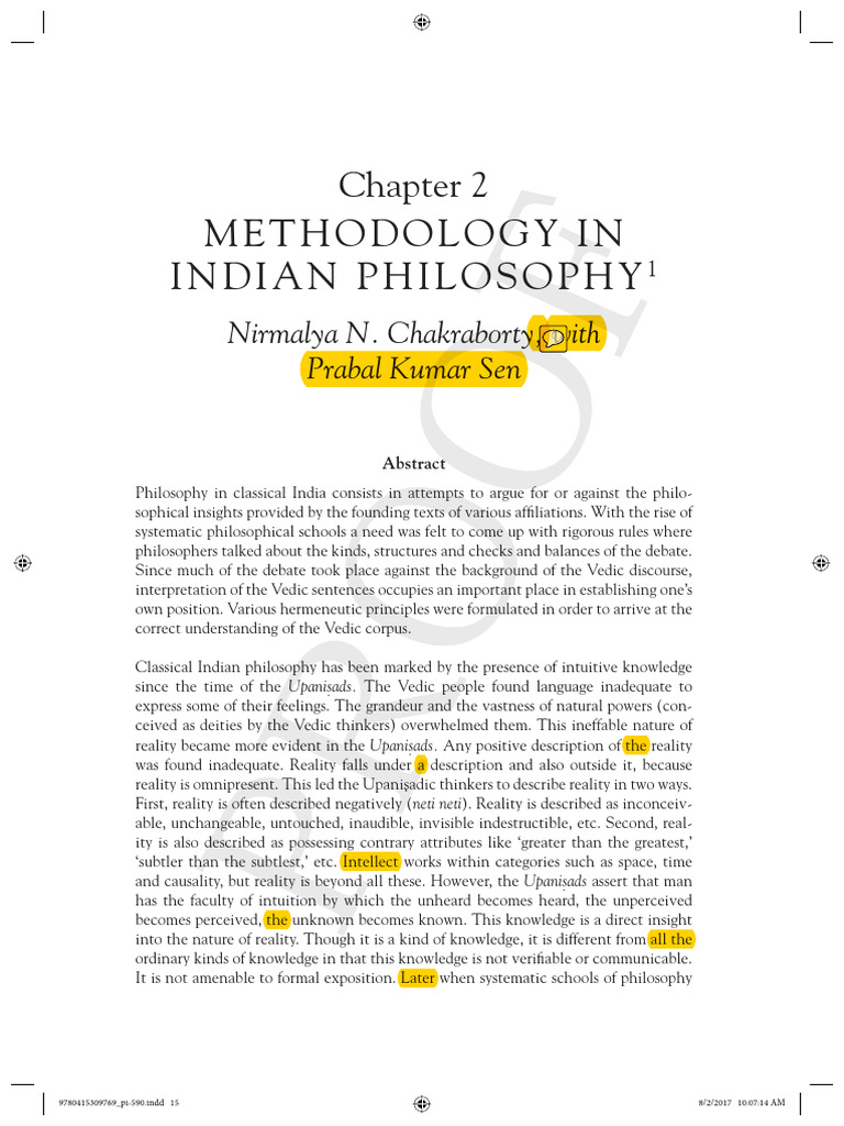 Methodology in Indian Philosophy Nirmalya N. Chakraborty | PDF | Semantics | Knowledge