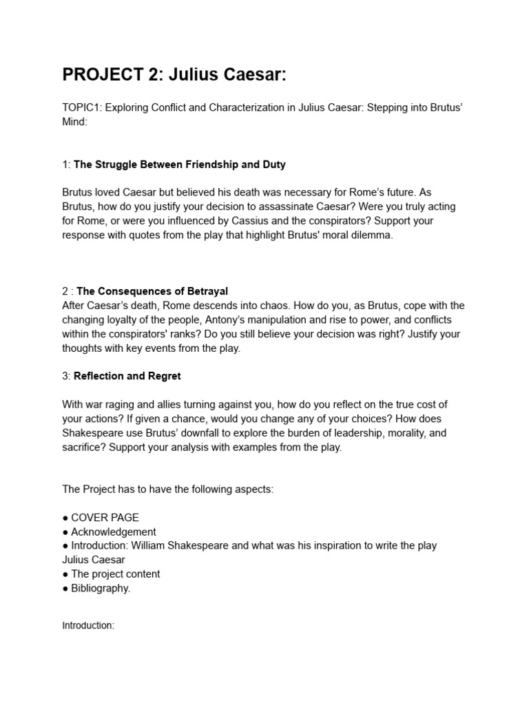 Brutus' Conflict in Julius Caesar | PDF | Julius Caesar