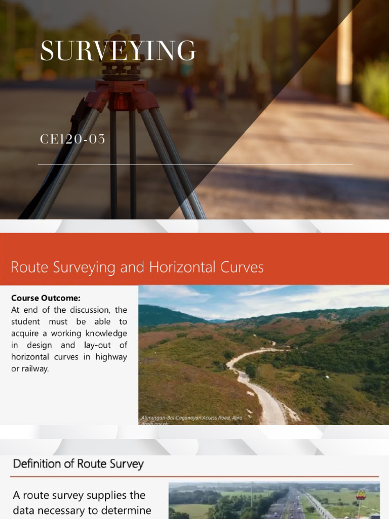 Lecture 7 - Route Surveying and Horizontal Curve | PDF