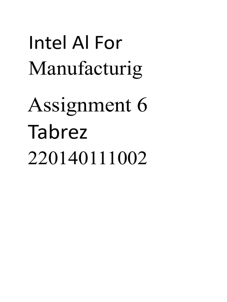 Intel Assignment 6 | PDF