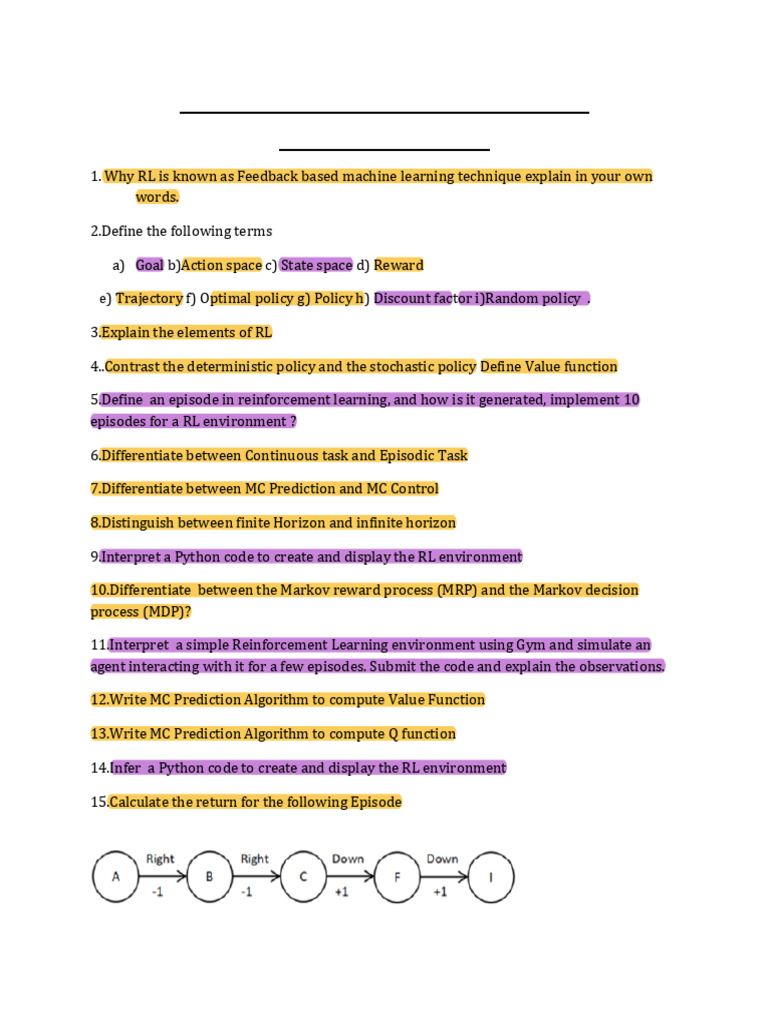 Reinforcement Learning Question Bank | PDF | Applied Mathematics ...
