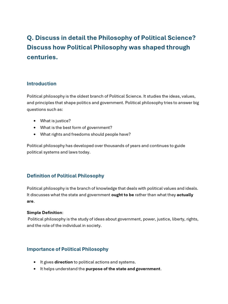 Evolution of Political Philosophy | PDF | Political Philosophy | Justice