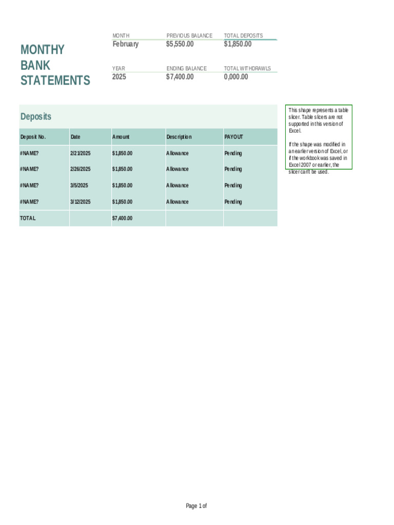 Monthly Bank Reconciliation | PDF