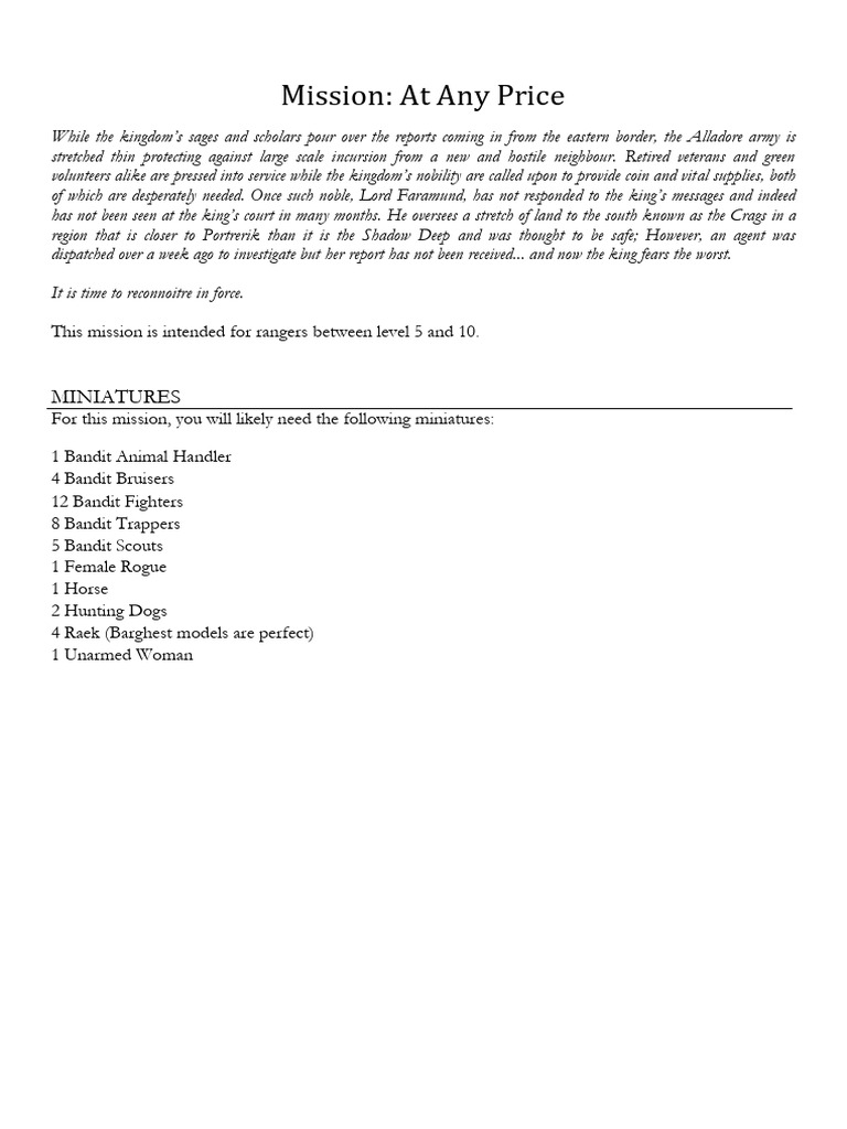 RoSD-AtAnyPrice LVL 5-10 | PDF