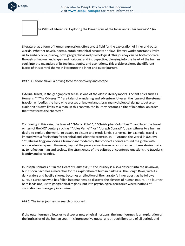 Exploring The Dimensions of The Inner and Outer Journey | PDF | Existentialism