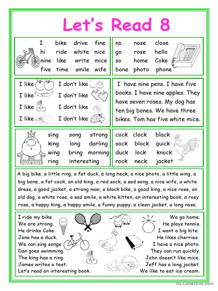 Let's Read 8 Long I-E and O-E | PDF