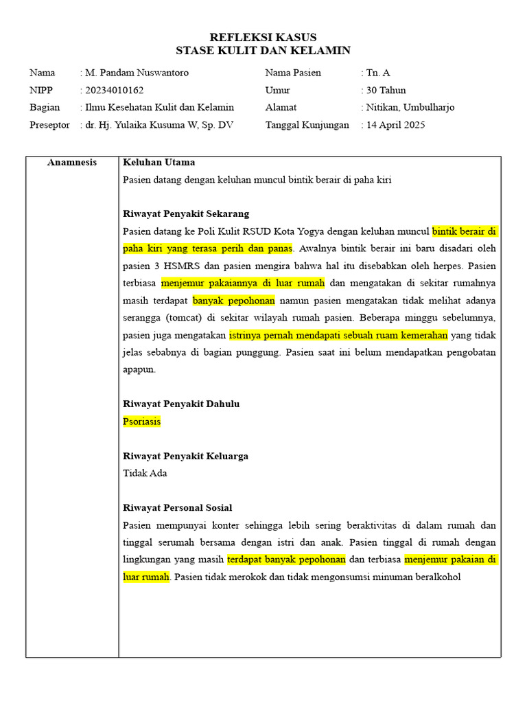 Refsus Dermatitis Venenata - M. Pandam | PDF