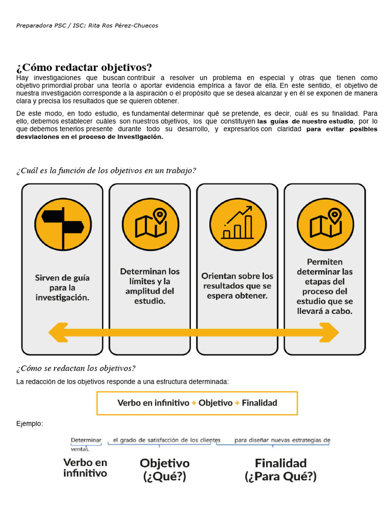 Cómo Redactar Objetivos | PDF | Teoría