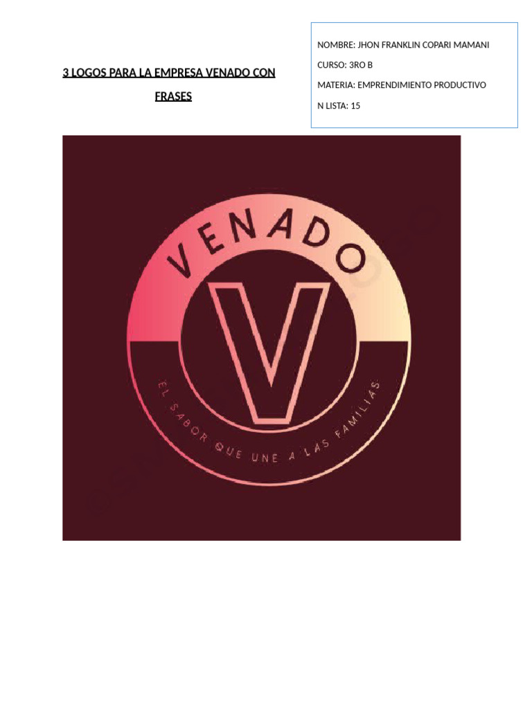 3 Logos para La Empresa Venado Con | PDF