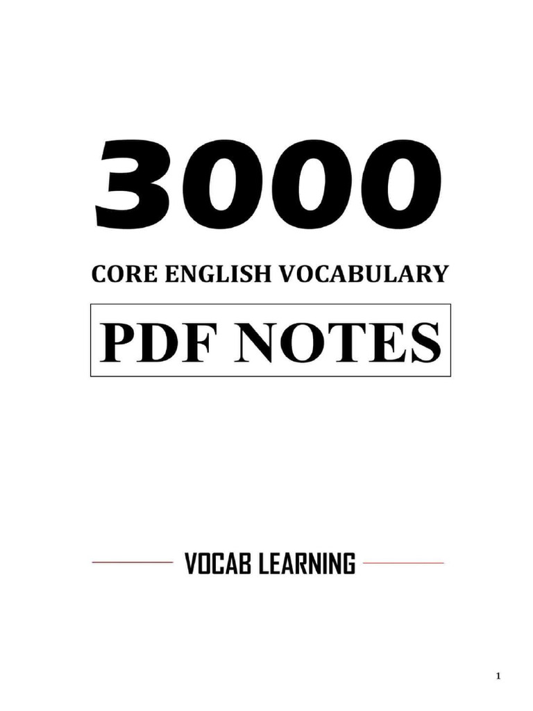 3000 Word Vocabulary | PDF