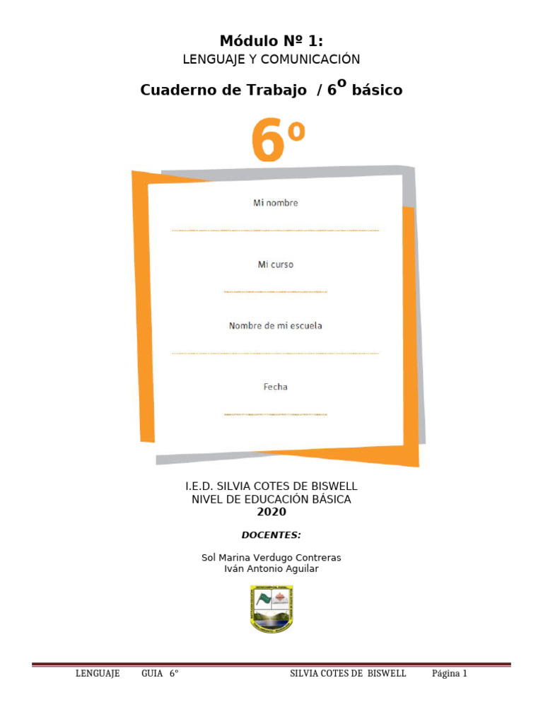 Modulo Lenguaje 6° (Unidad 1) . | PDF | Panes | Cómics