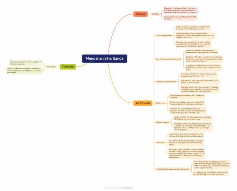 Mind Map Mendelian Inheritance | PDF