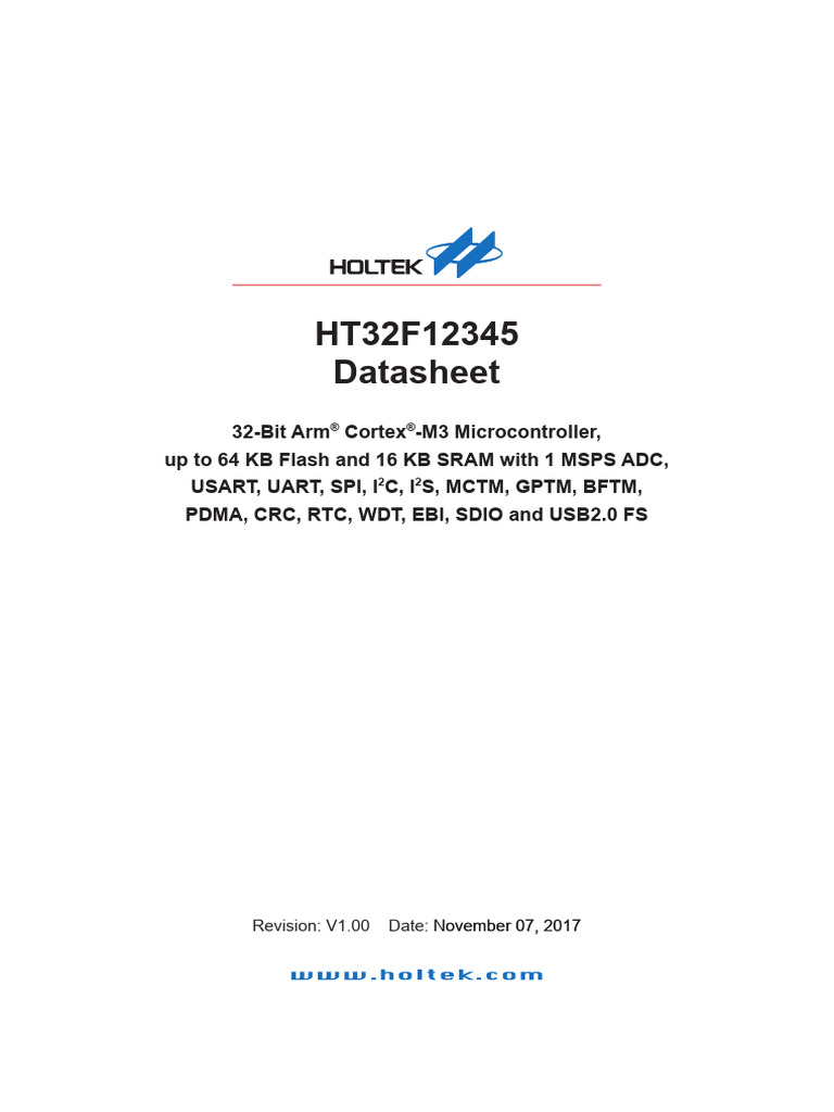 HT32F12345 Datasheet | PDF | Microcontroller | Electrical Engineering