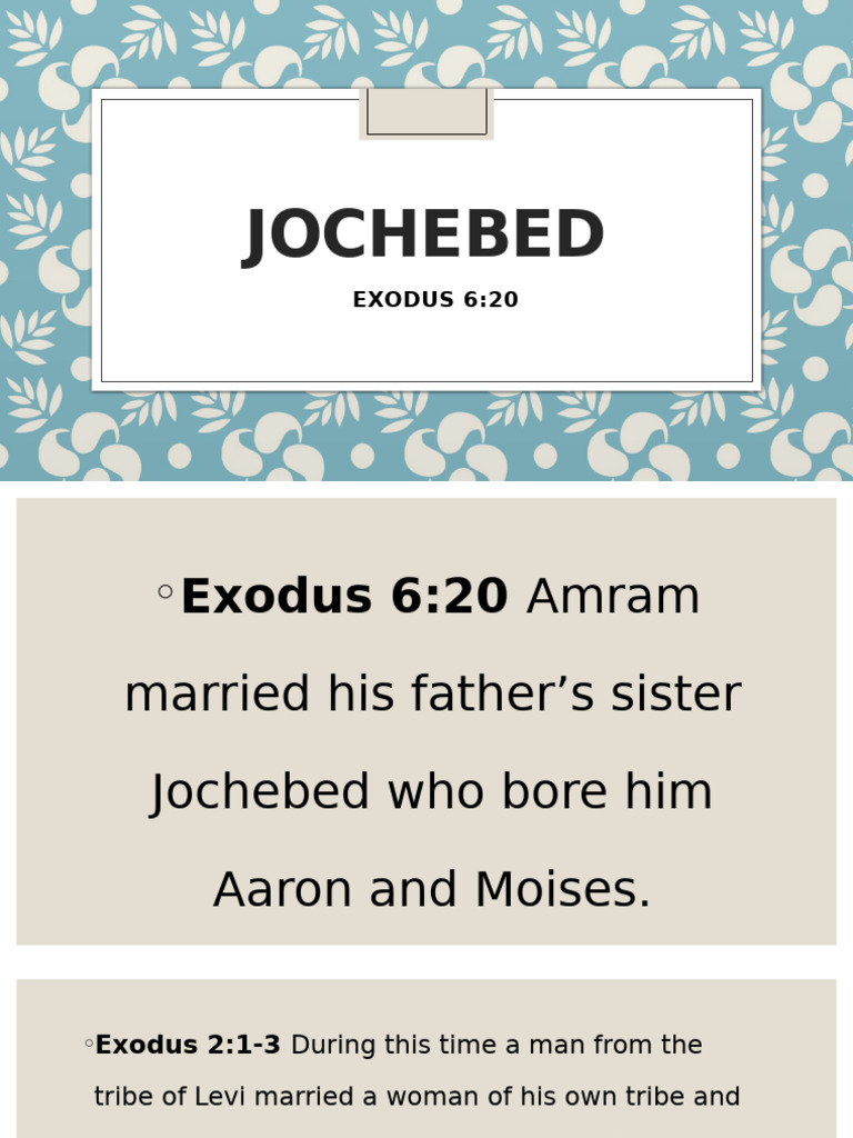 Jochebed: A Model of Faith and Courage | PDF
