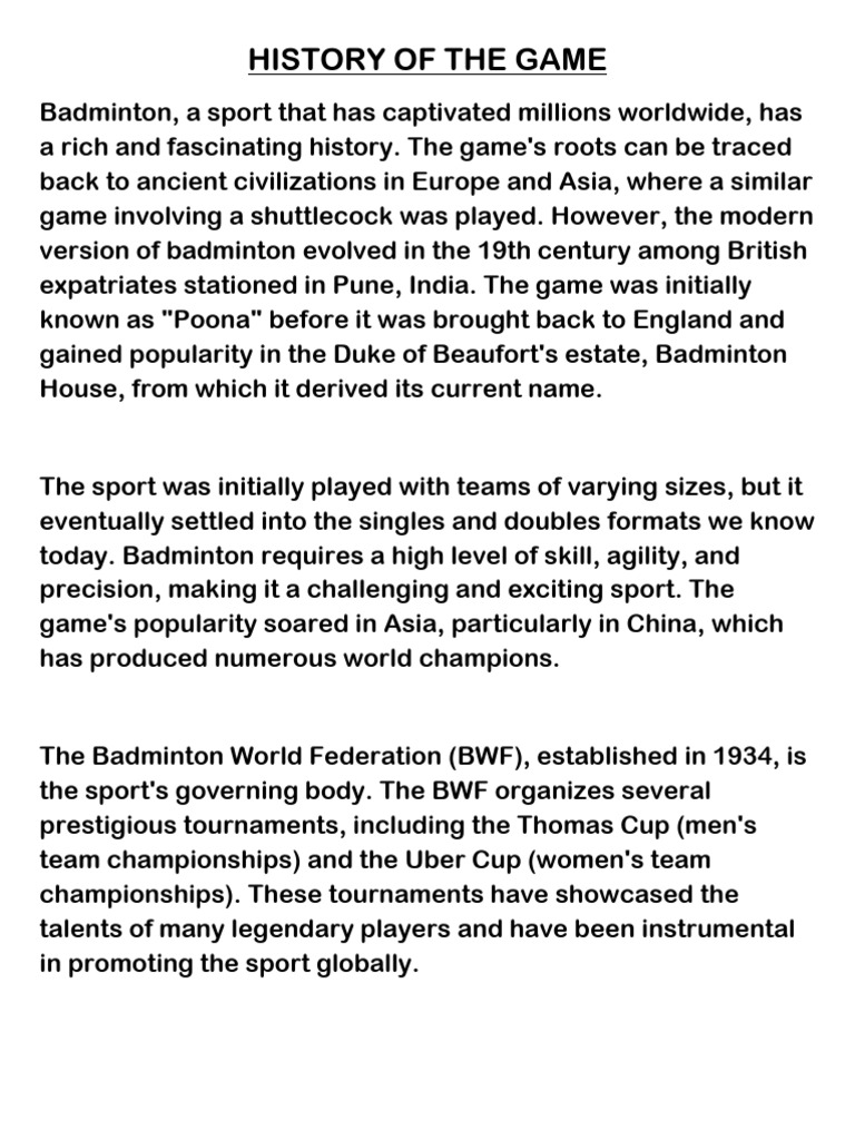Badminton Pe (Games) Project Class X | PDF | Sports