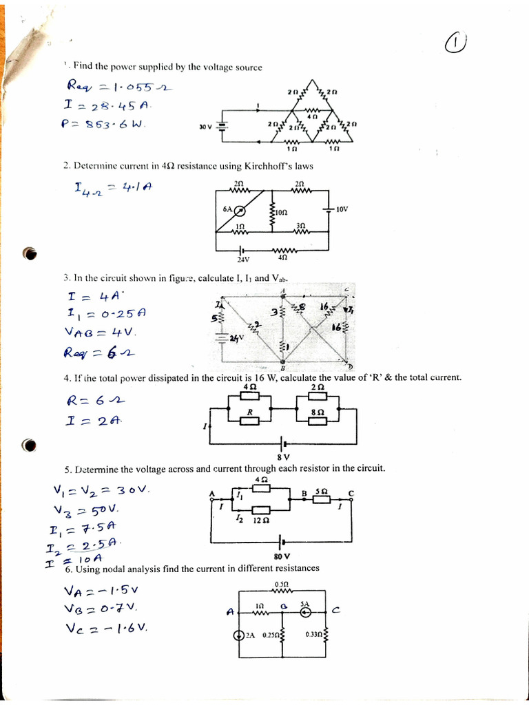 Electrical Circuits Questions | PDF