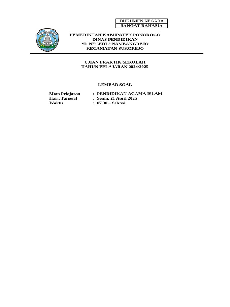 Materi Ujian Praktik Kelas 6 PAI 2024-2025 | PDF