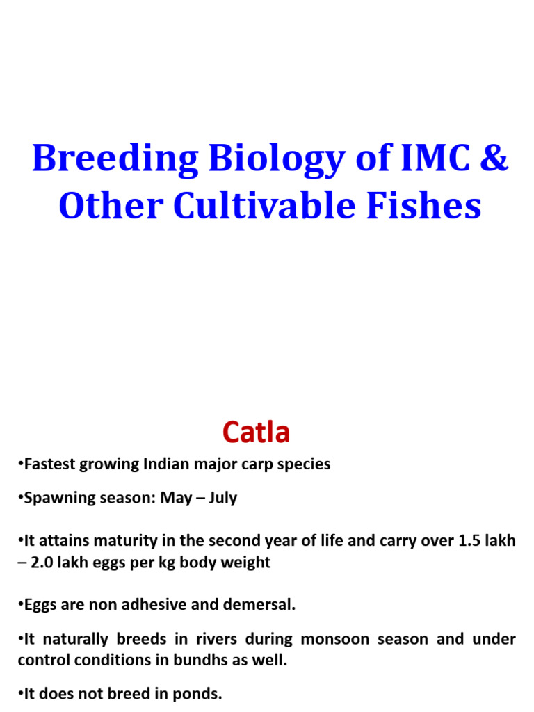 Breeding Biology of IMC Other Cultivable Fishes | PDF | Trout | Ovary