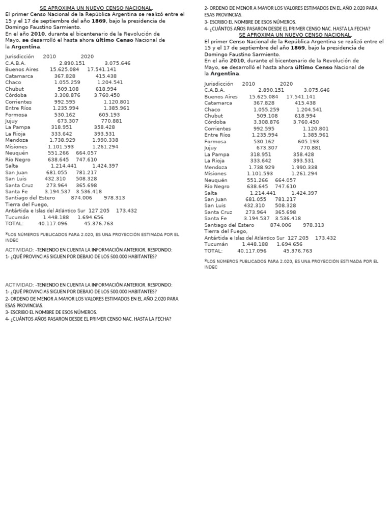Act Matematica Numeracion | PDF | Argentina | América del Sur