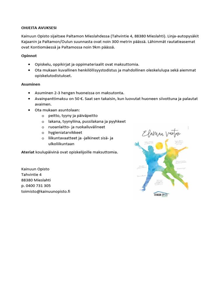 OHJEITA AVUKSESI - Kopio | PDF