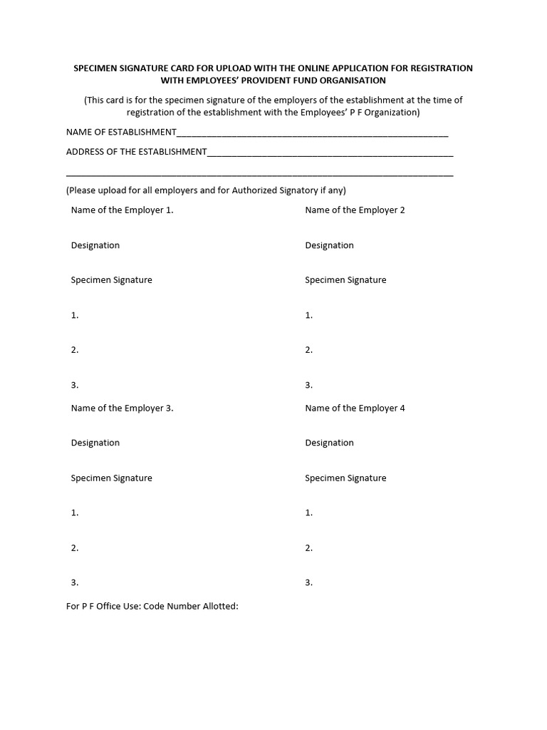 Specimen Signature Attachment | PDF