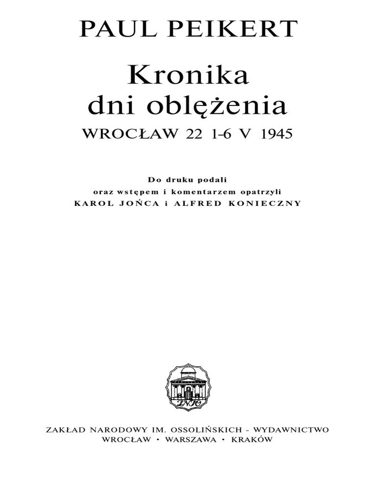 Peikert, Kronika Dni Oblężenia | PDF